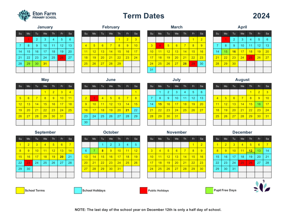 School Terms – Eton Farm Primary School